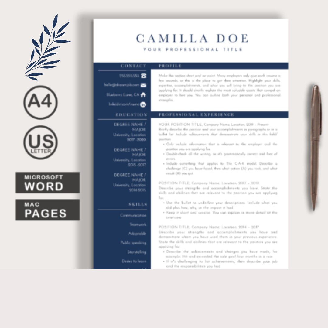 Modern Executive Resume Template Creative, Professional, and Clean ...