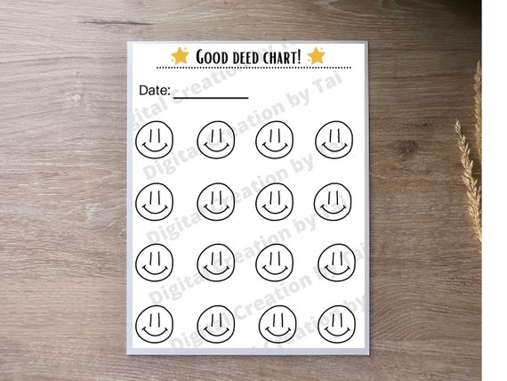 Good Deed Chart Letter Size | Etsy