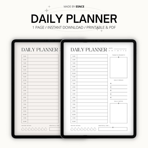 Digital Daily Planner Printable Daily Planner Daily Planner - Etsy