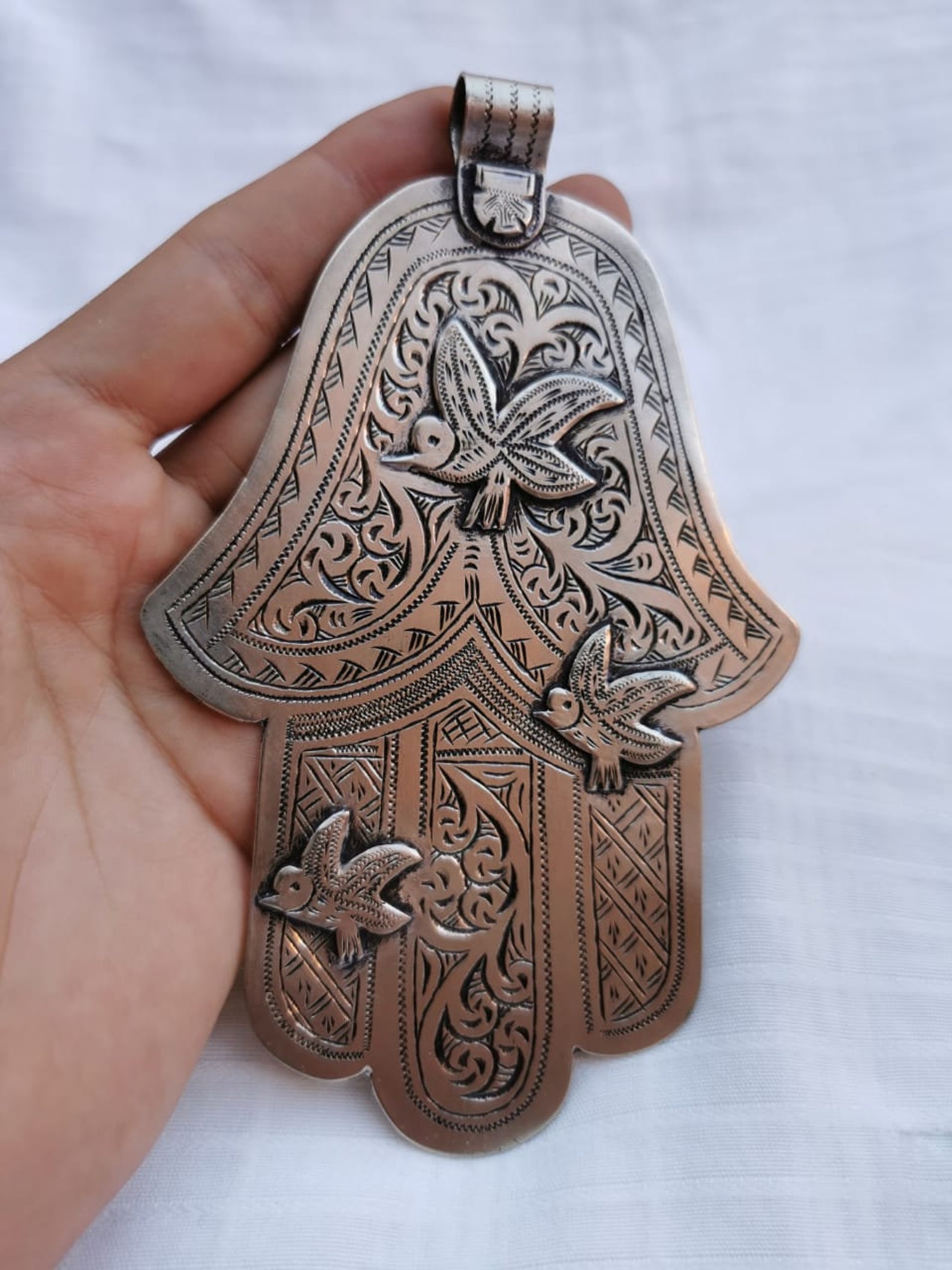 Authentic Moroccan Amulet: Hand of Fatima (hamsa) - Vintage Berber ...