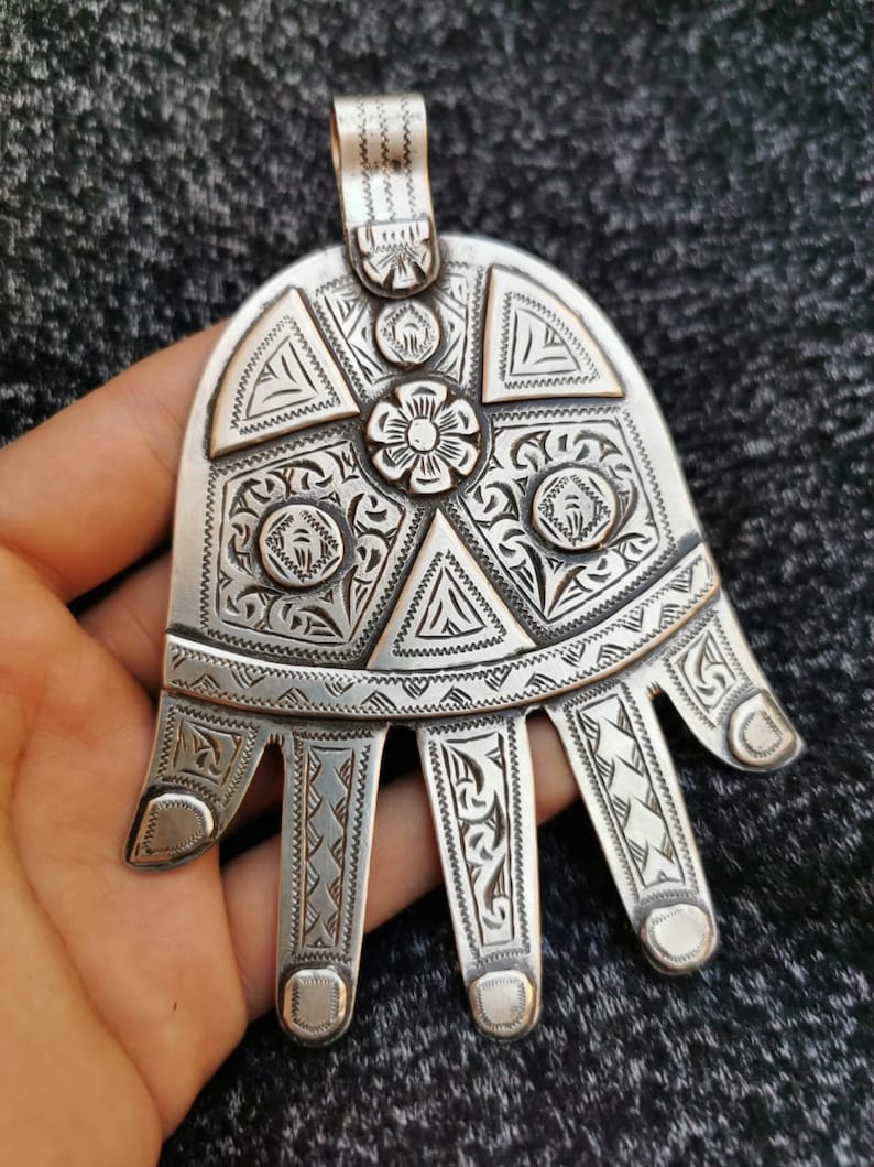 Authentic Moroccan Amulet: Hand of Fatima (khamsa) - Vintage Berber ...