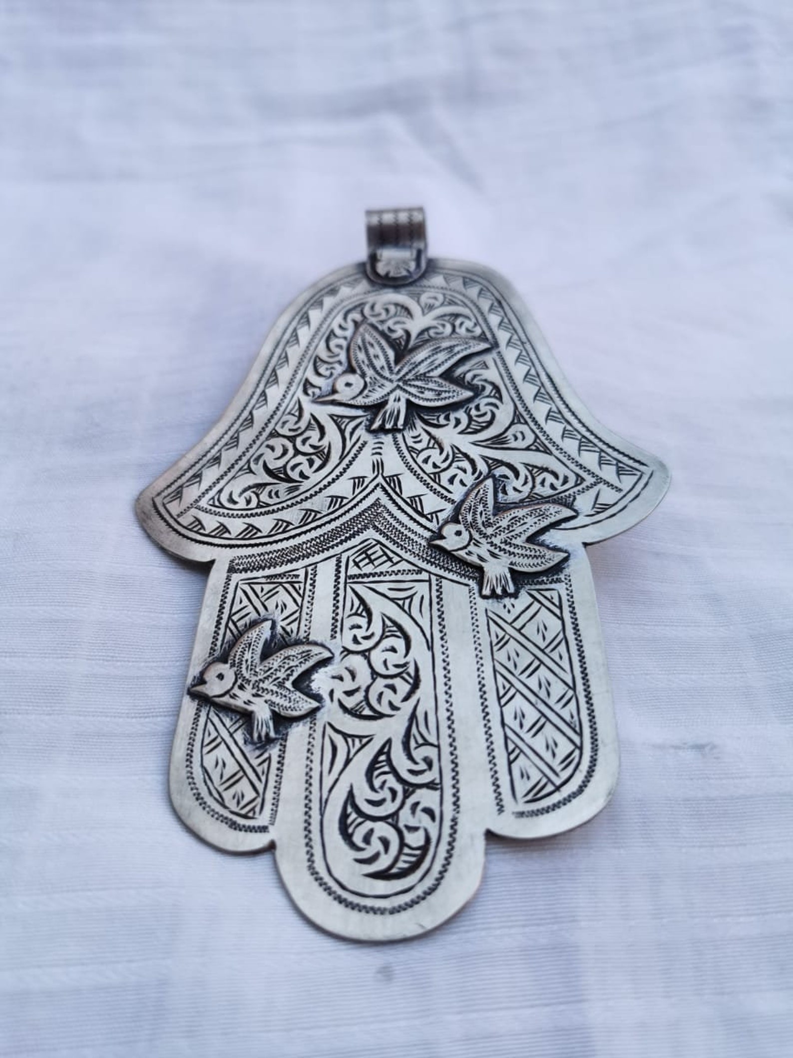 Authentic Moroccan Amulet: Hand of Fatima (hamsa) - Vintage Berber ...