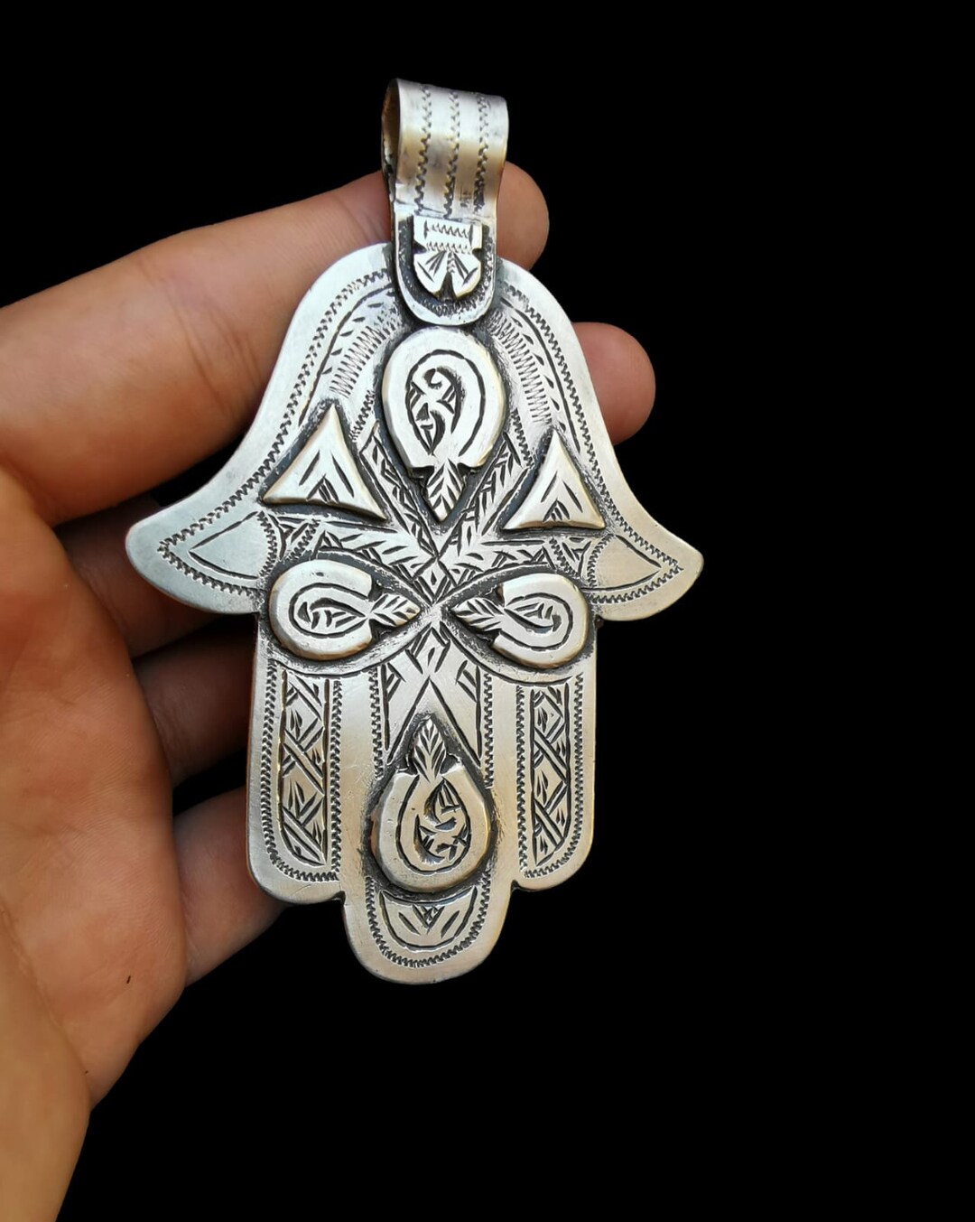 Authentic Moroccan Amulet: Hand of Fatima (khamsa) - Vintage Berber ...