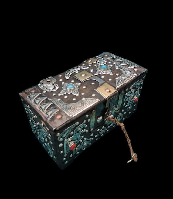 Antique Mauritanian Chest,Ancient Tribal Box Storage,… - Gem