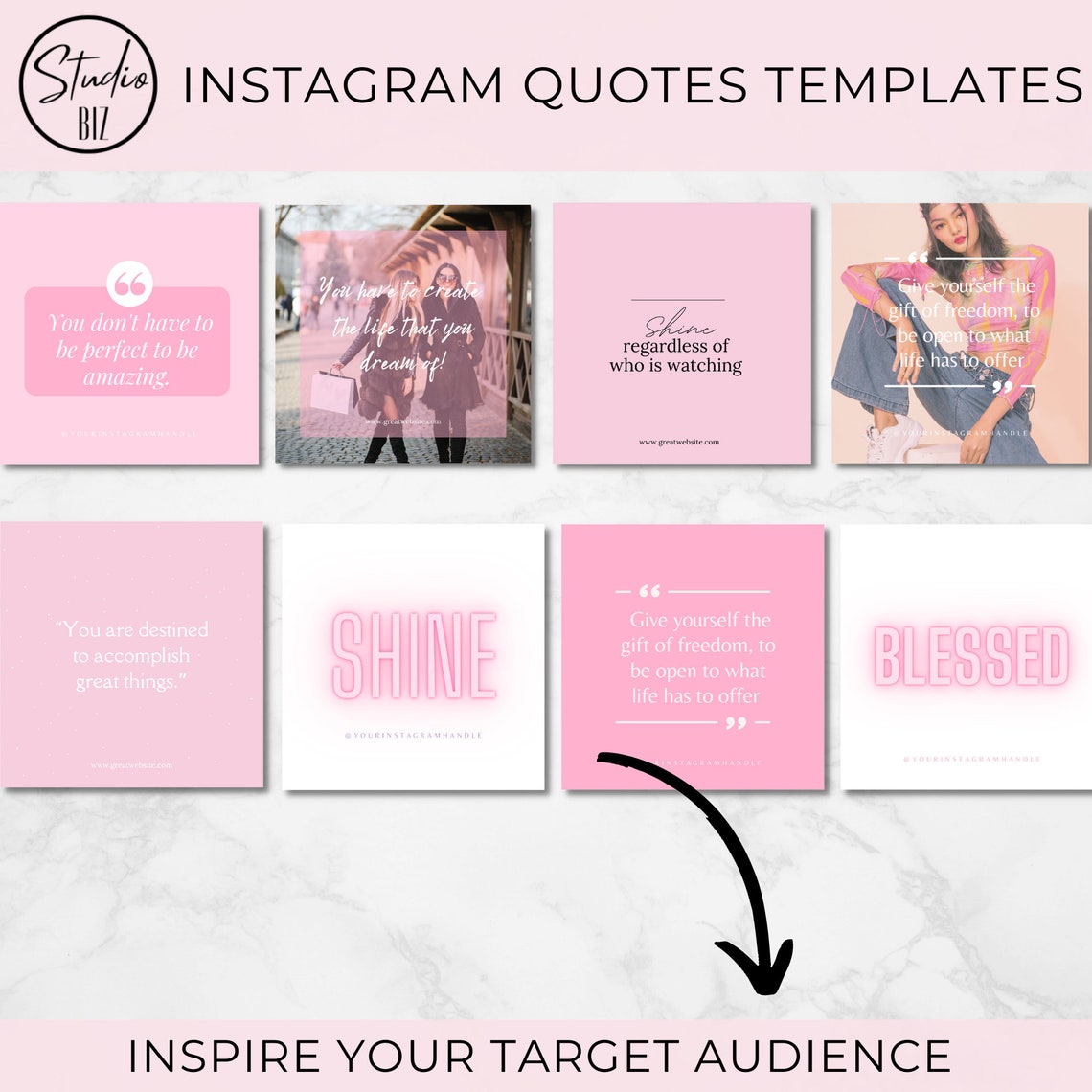 Pink Instagram Canva Template | Pink Instagram Post Template ...