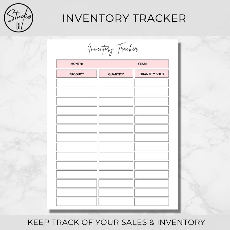 Inventory Tracker Printable | Inventory Manager | Inventory Template ...