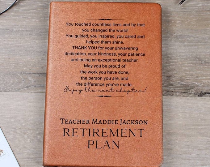 Teacher Retirement Gift Personalized Retirement Plan Leather Journal ...