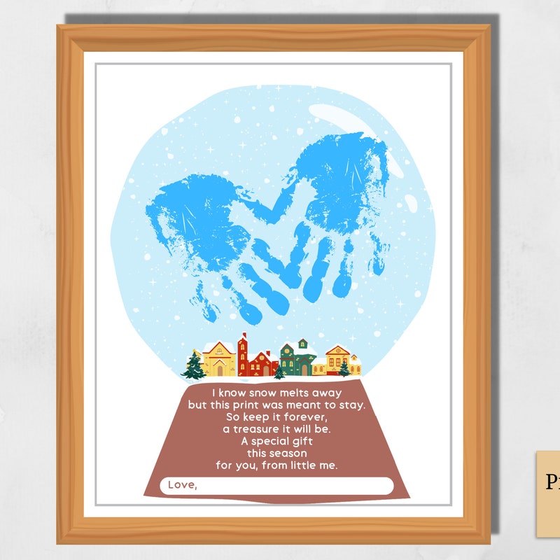 Handprint Snowglobe - Etsy