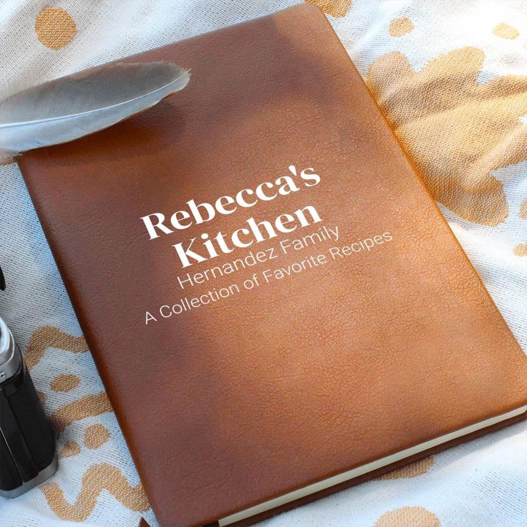 Personalized Family Recipe Notebook - Blank Leather Family Cookbook ...