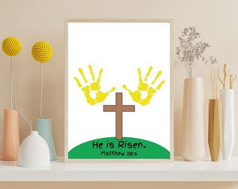 He is Risen Handprint Craft - Etsy