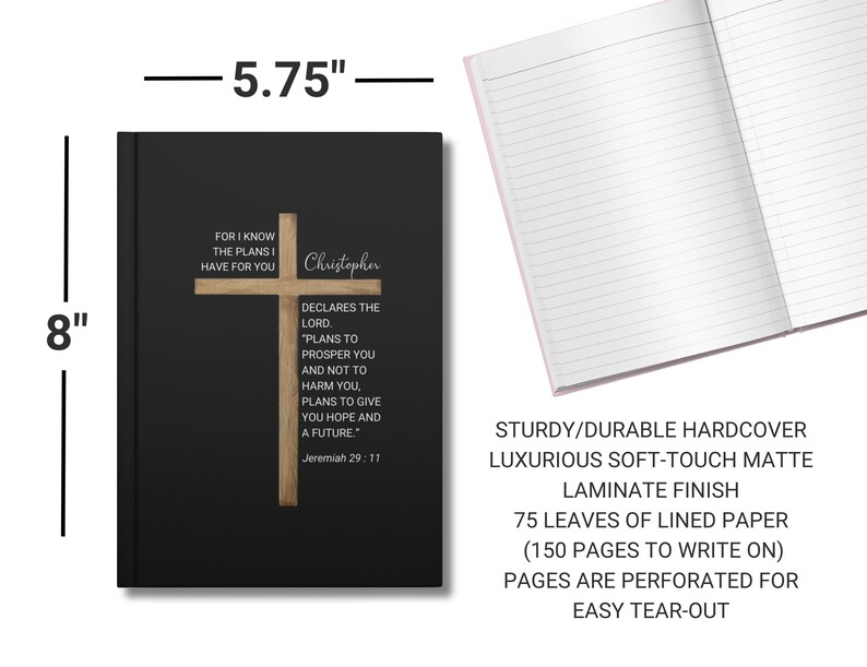 Personalized Christian Journal for Men, Bible Study Prayer Journal ...
