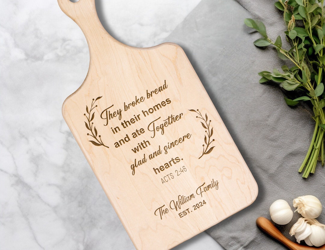 Personalized Hardwood Paddle Cutting Board, Christian Cutting Board ...