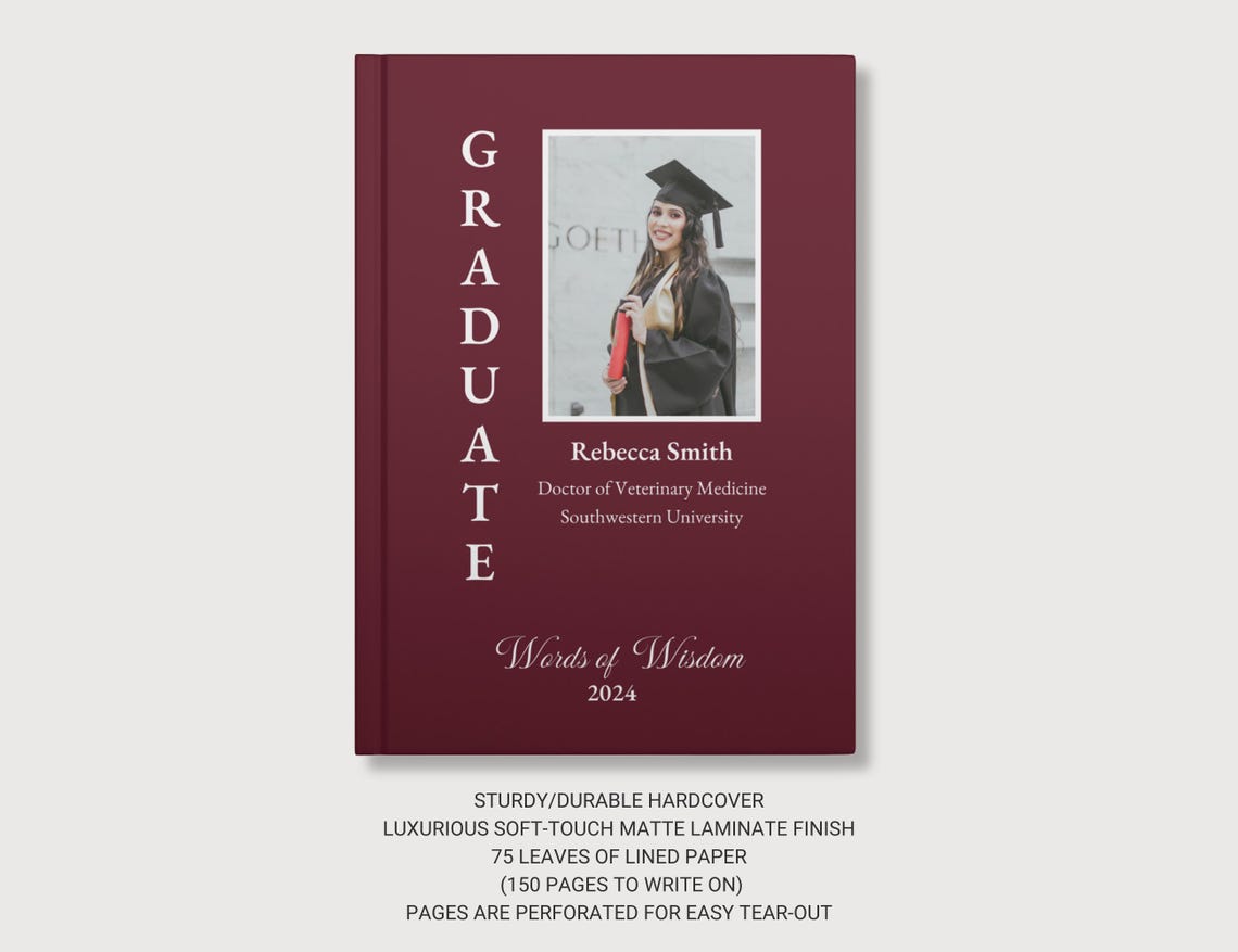 Personalized Graduation Guest Book Custom Graduate Memory Journal ...