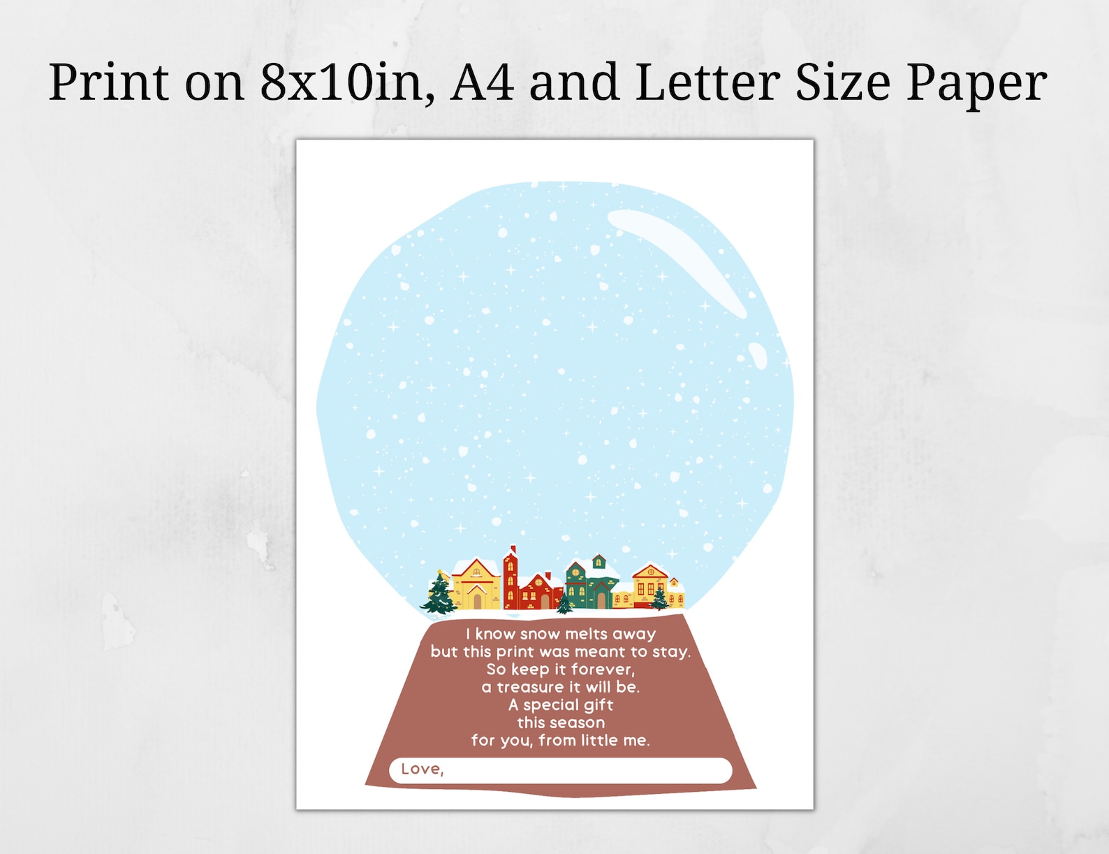 Snow Globe Handprint Footprint Craft/ Printable Activity/winter Art ...