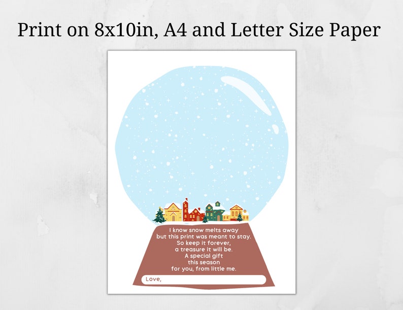 Snow Globe Handprint Footprint Craft/ Printable Activity/winter Art ...