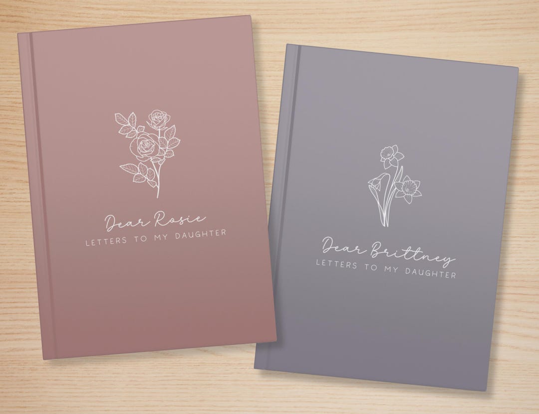 Custom Letters to My Daughter Notebook, Personalized Birth Month Flower ...