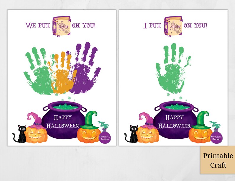 Halloween Handprint Craft/ Printable Activity/halloween - Etsy