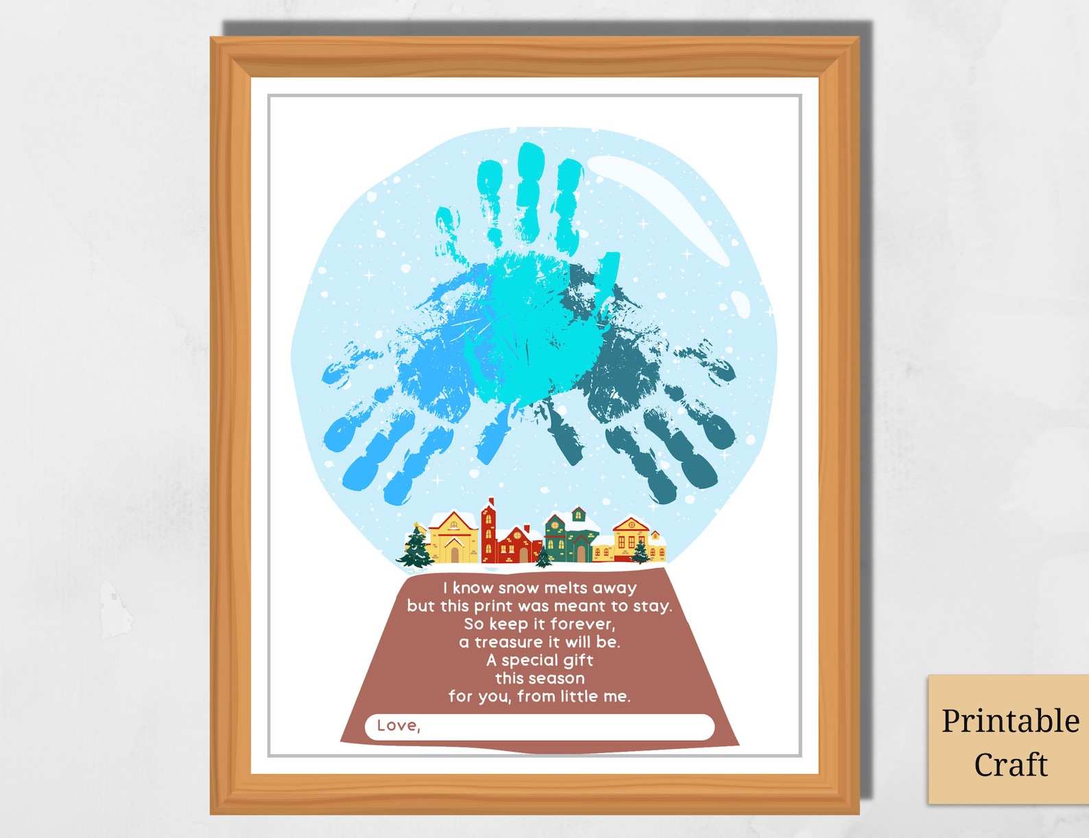 Snow Globe Handprint Footprint Craft/ Printable Activity/winter Art ...