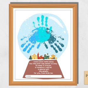 Snow Globe Handprint Footprint Craft/ Printable Activity/winter Art ...