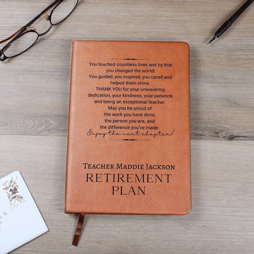 Teacher Retirement Gift Personalized Retirement Plan Leather Journal ...