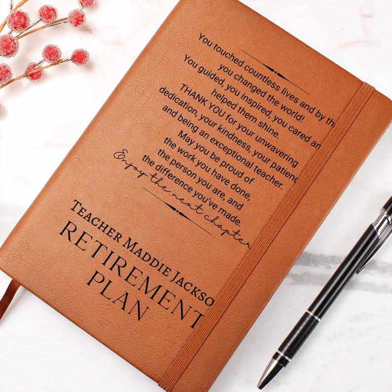Teacher Retirement Gift Personalized Retirement Plan Leather Journal ...