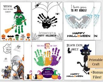 Halloween Handprint Footprint Art - Etsy