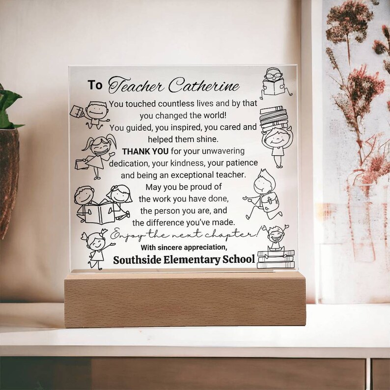 Heartfelt Gratitude Teacher Retirement Gift Plaque - Personalized ...