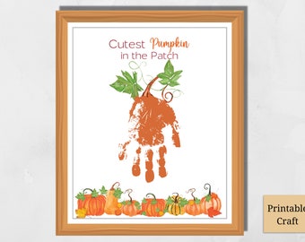 Pumpkin Patch Handprint Craft - Etsy