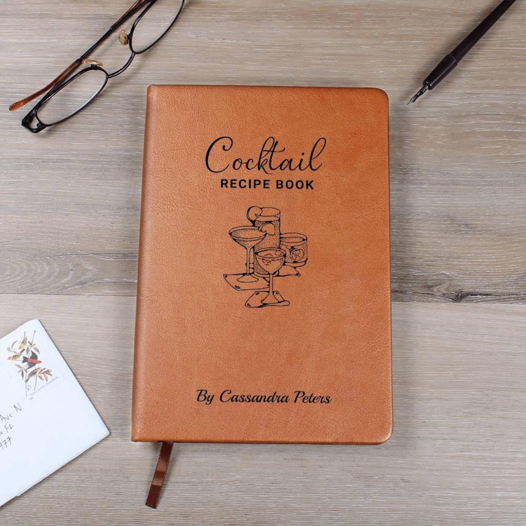 Personalized Bar/cocktail Recipe Book - Custom Mixologist Leather ...