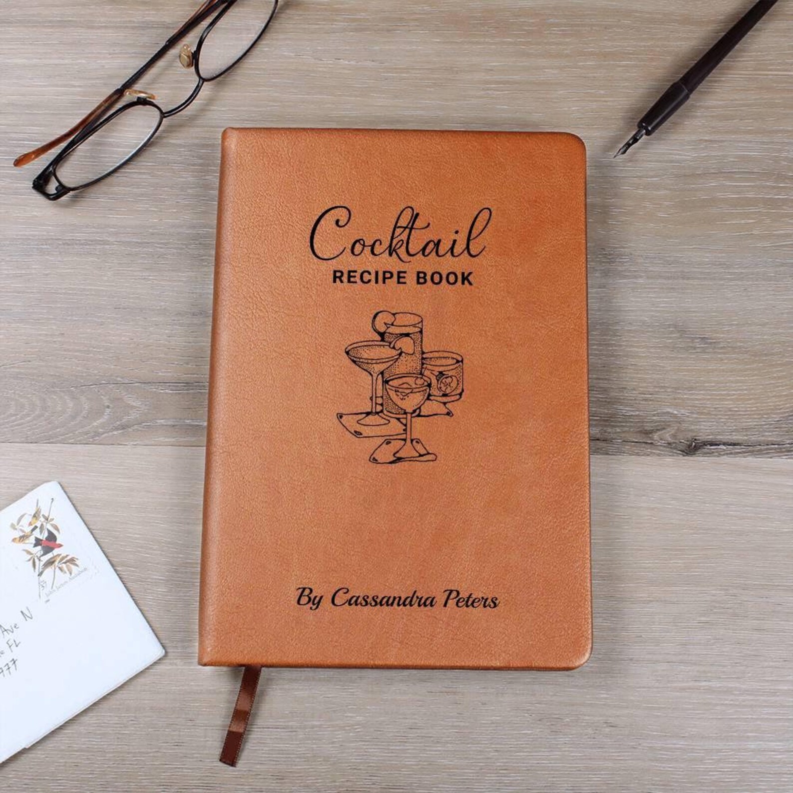 Personalized Bar/cocktail Recipe Book - Custom Mixologist Leather ...
