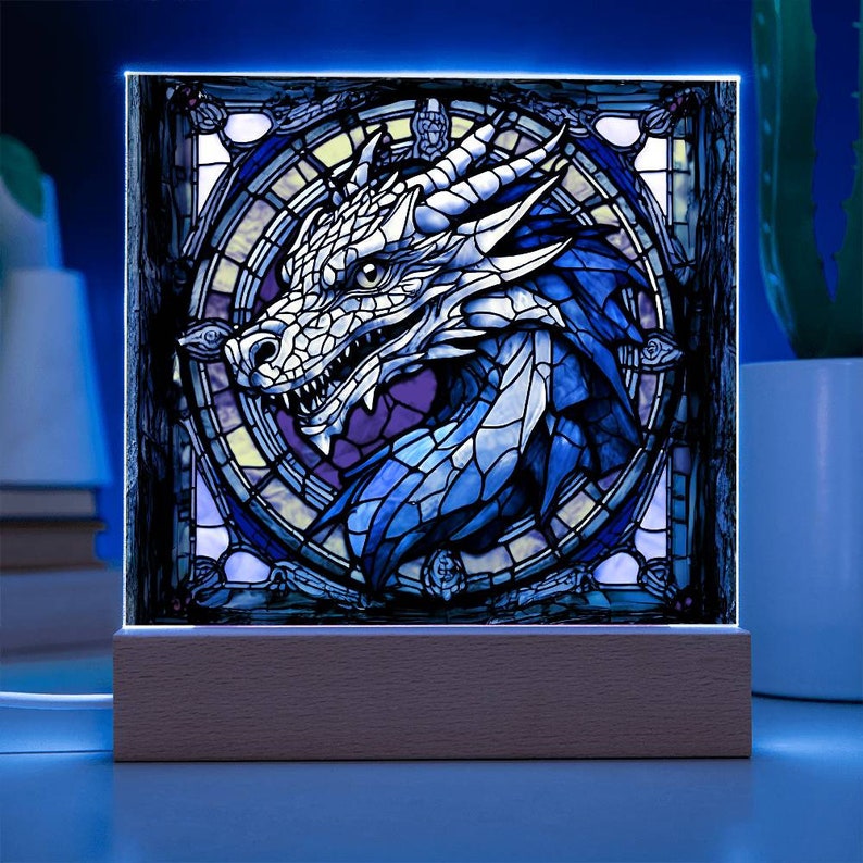 Bring Magic to Life: Dragon Stained Glass Nightlight - Ideal Gift for ...