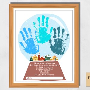 Snow Globe Handprint Footprint Craft/ Printable Activity/winter Art ...