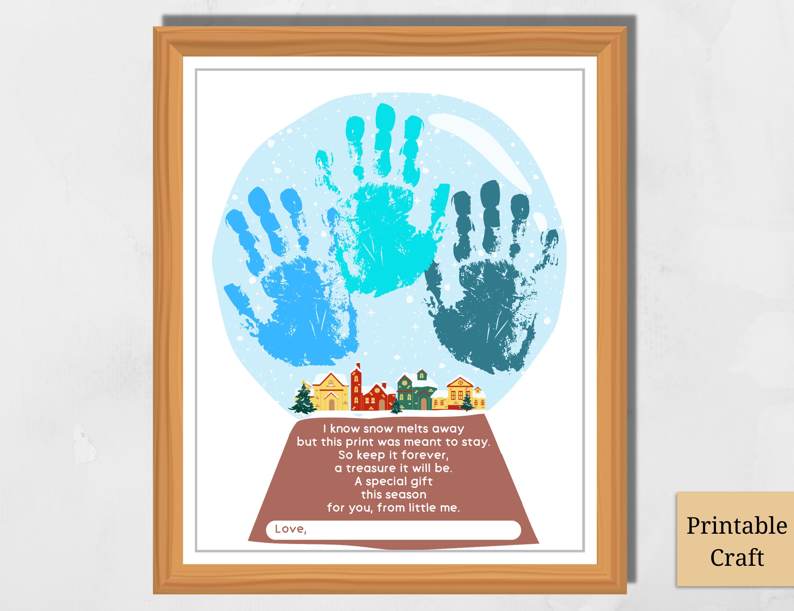 Snow Globe Handprint Footprint Craft/ Printable Activity/winter Art ...
