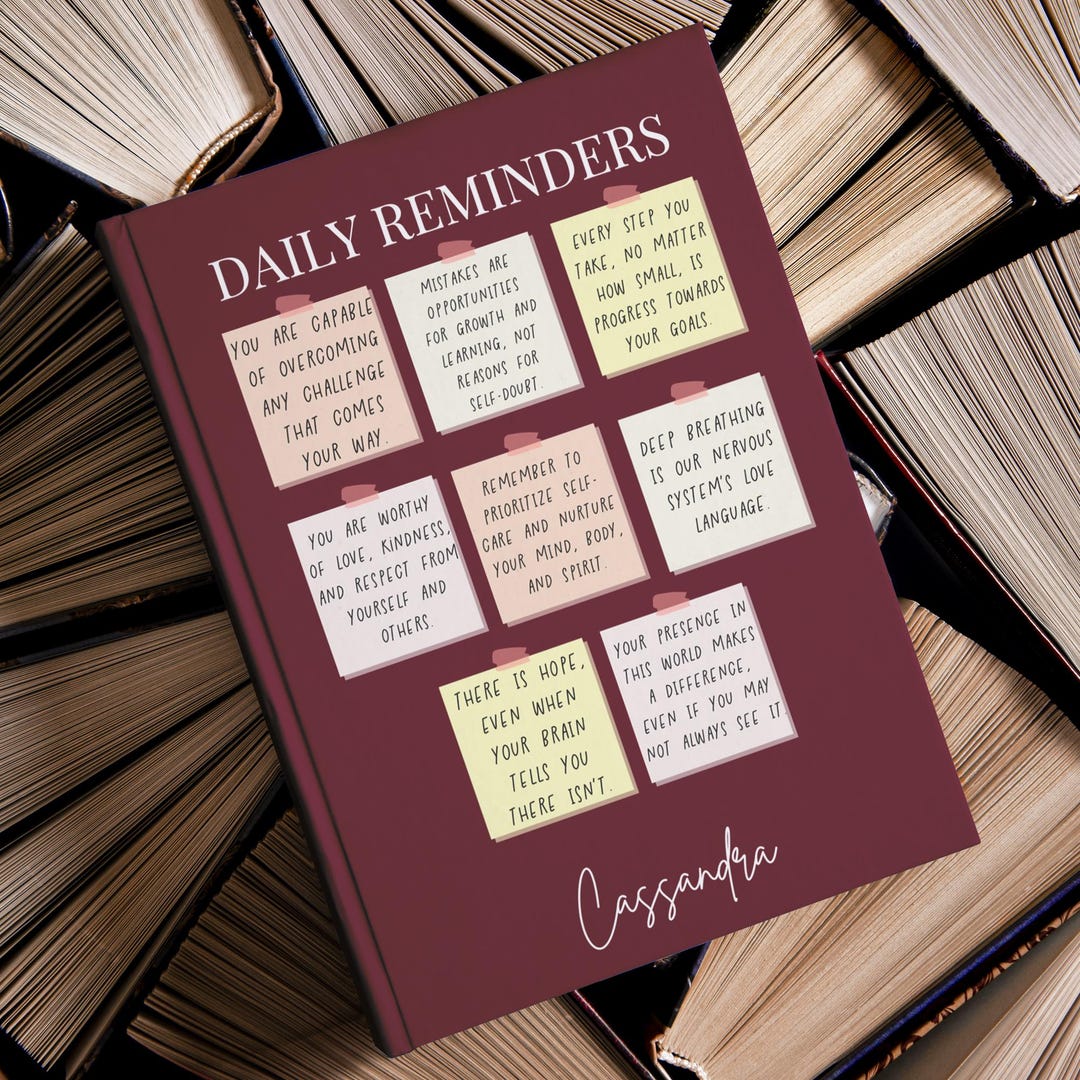 Personalized Mental Health Journal, Self-care Daily Reminders Notebook ...