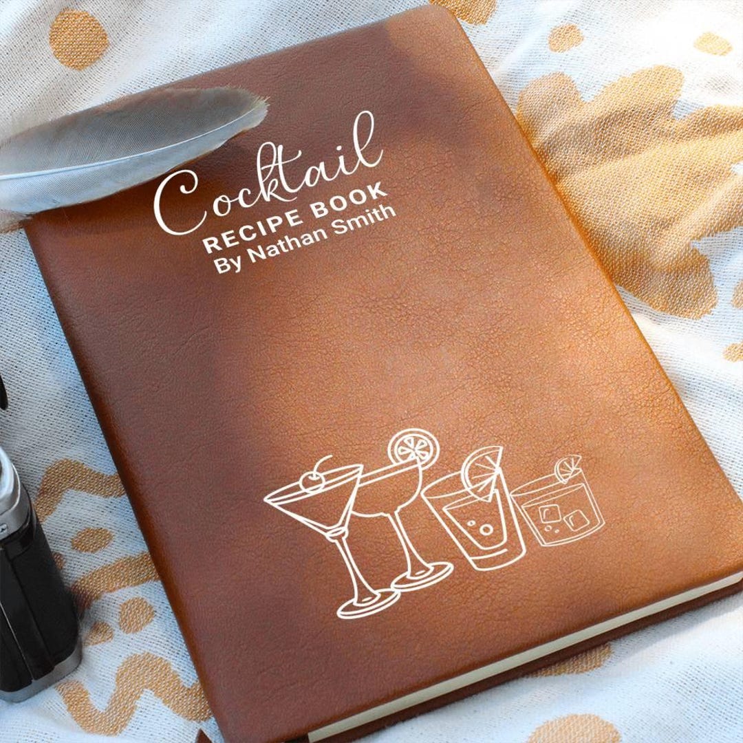 Personalized Bar/cocktail Recipe Book - Custom Mixologist Leather ...