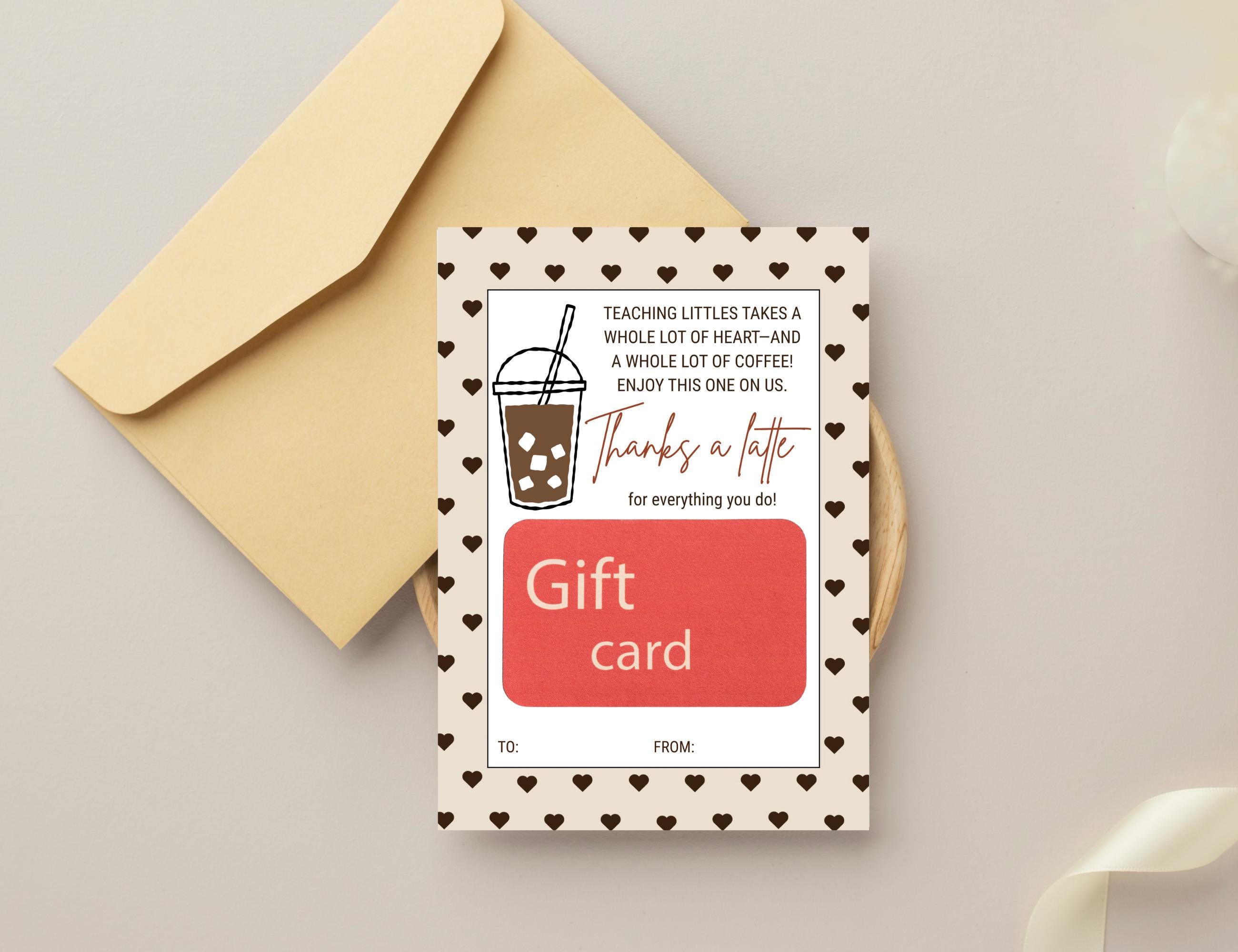 PRINTABLE Teacher Appreciation Coffee Gift Card Holder, Teacher Thank ...