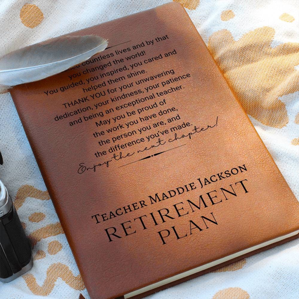 Teacher Retirement Gift Personalized Retirement Plan Leather Journal ...