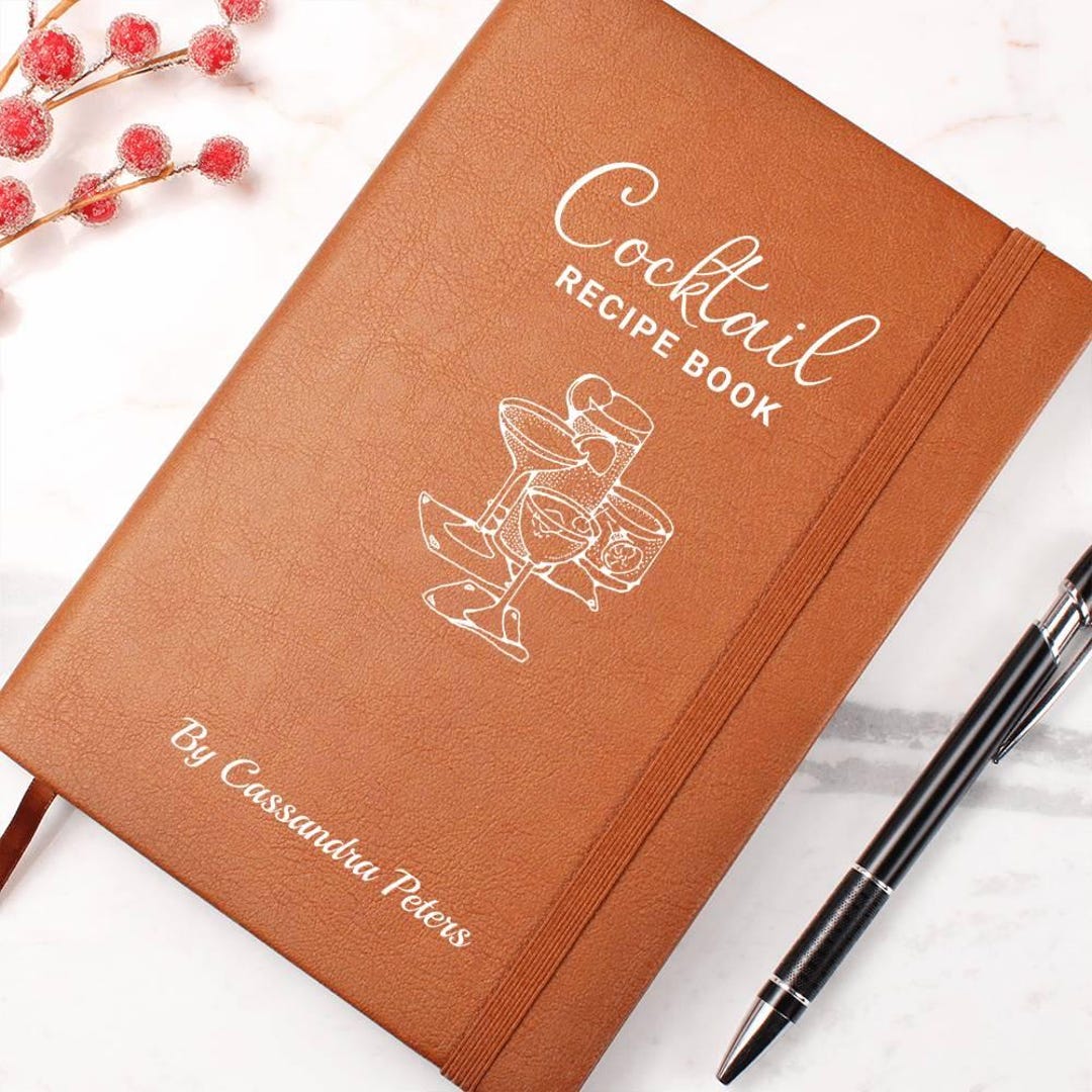 Personalized Bar/cocktail Recipe Book - Custom Mixologist Leather ...