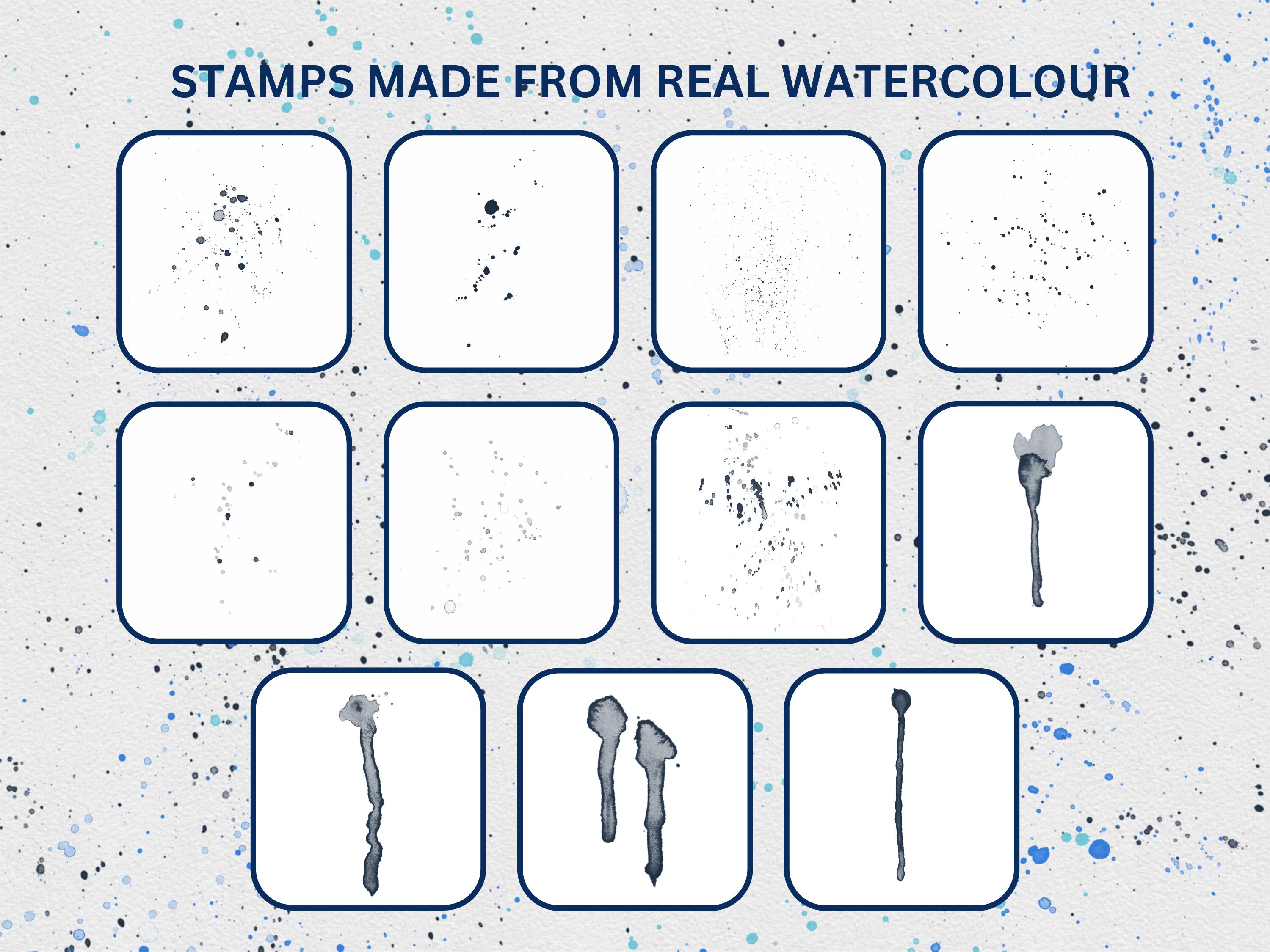 Procreate Splatter Brush Pack, 22 Watercolour Splashes, Drips, Stain ...