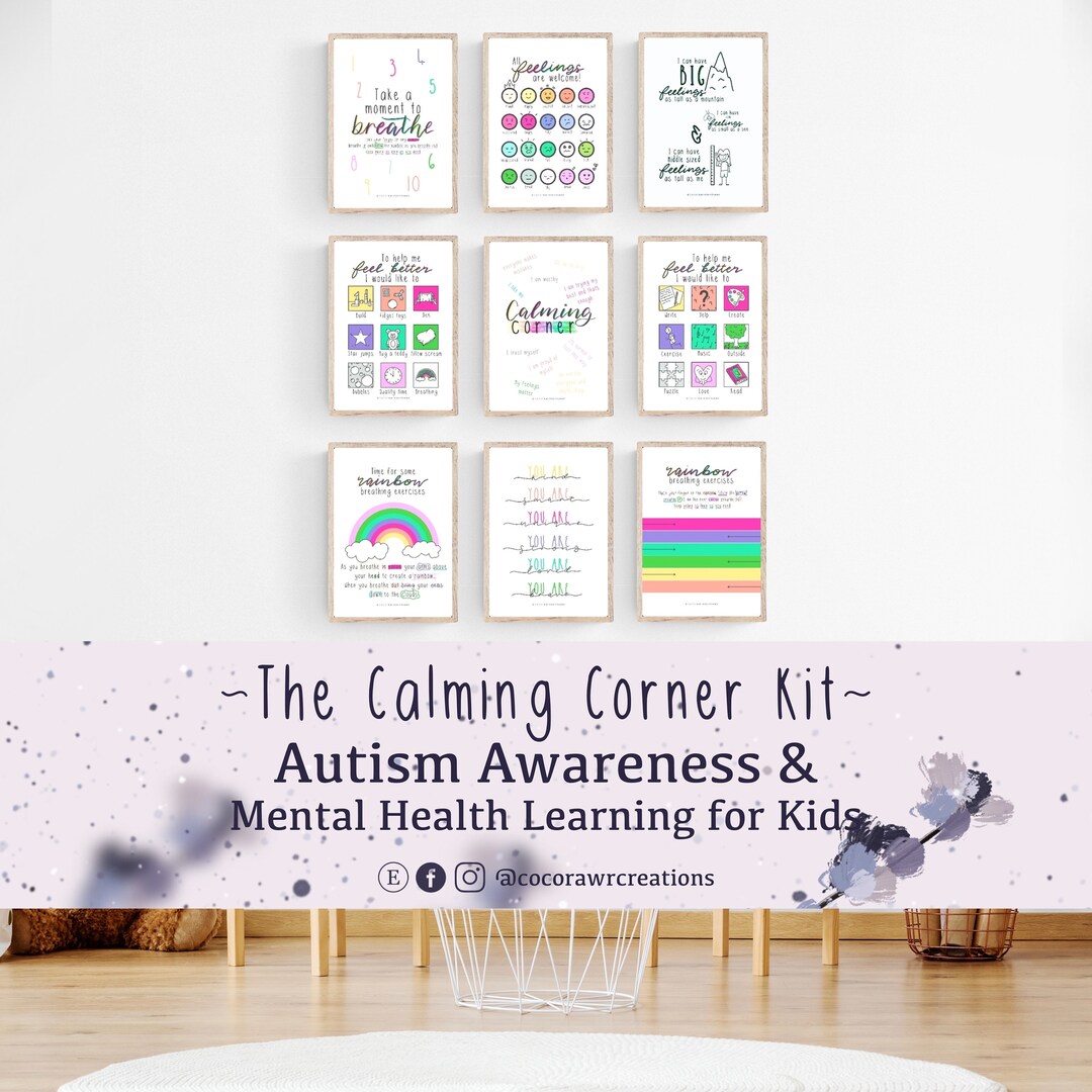Calming Corner Strategies Poster Bundle, Chart Therapy Office, Autism ...