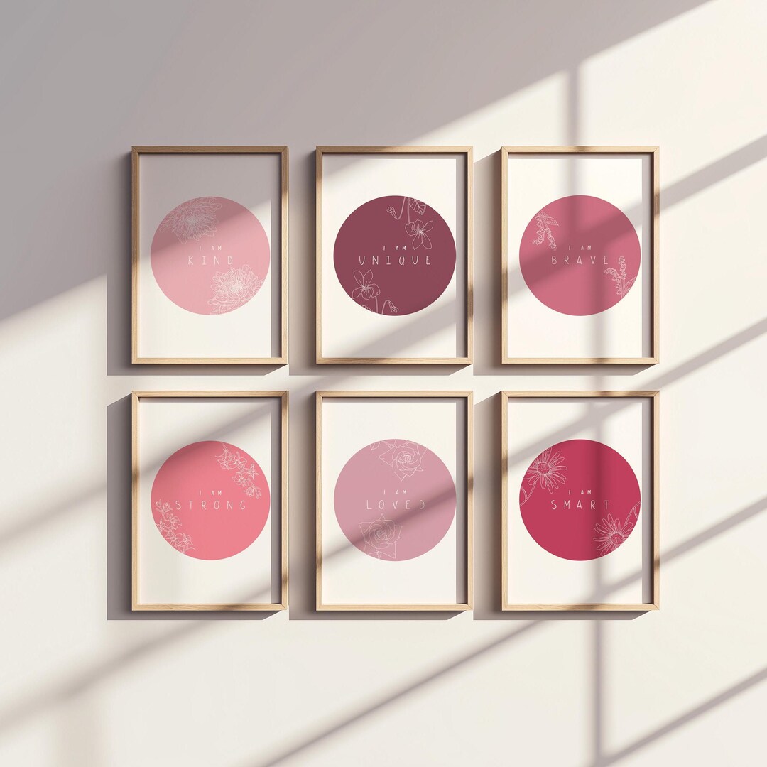 Printable I Am Affirmation Wall Art for Kids Bedroom - Inspirational ...