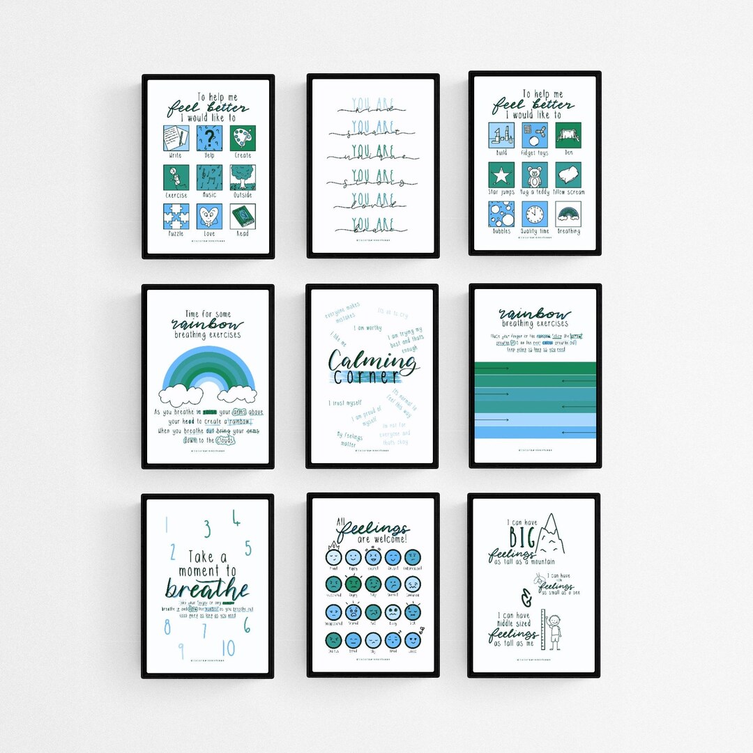 Calming Corner Poster Bundle, Emotion Chart, Coping Skills (digital ...