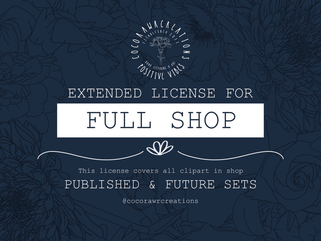 Extended Commercial License Clipart for Full Shop Published and Future ...