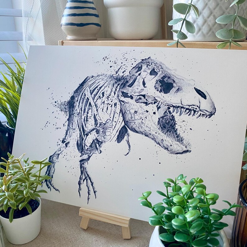 Tyrannosaurus Rex Printable Wall Art, Watercolour Abstract Dino ...