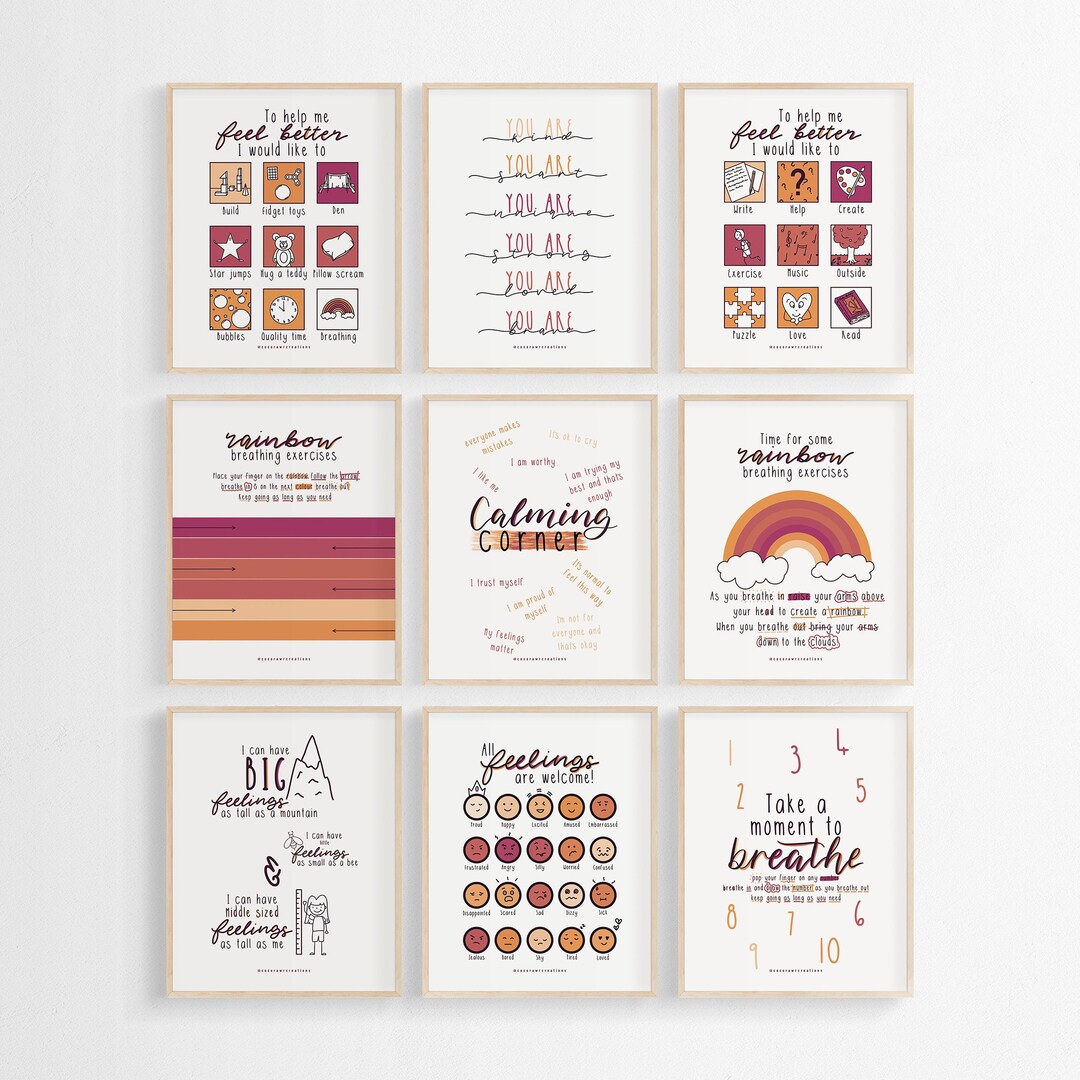 Calming Corner Strategies Poster Bundle, Chart Therapy Office, Autism ...