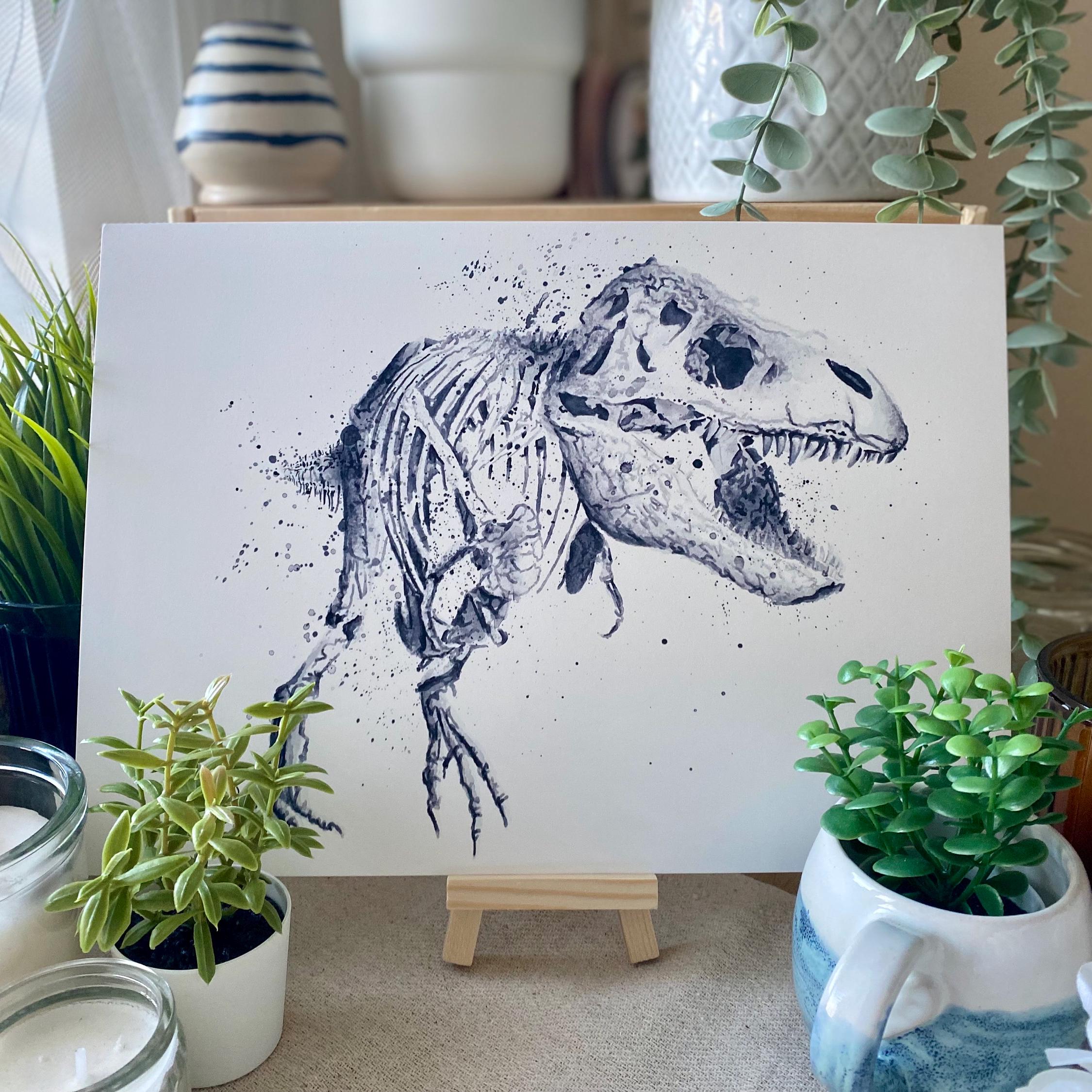 Tyrannosaurus Rex Printable Wall Art, Watercolour Abstract Dino ...