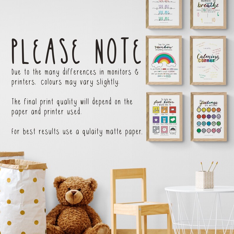 Printable Calming Corner Poster, Emotions Chart for Kids, Calm Down ...