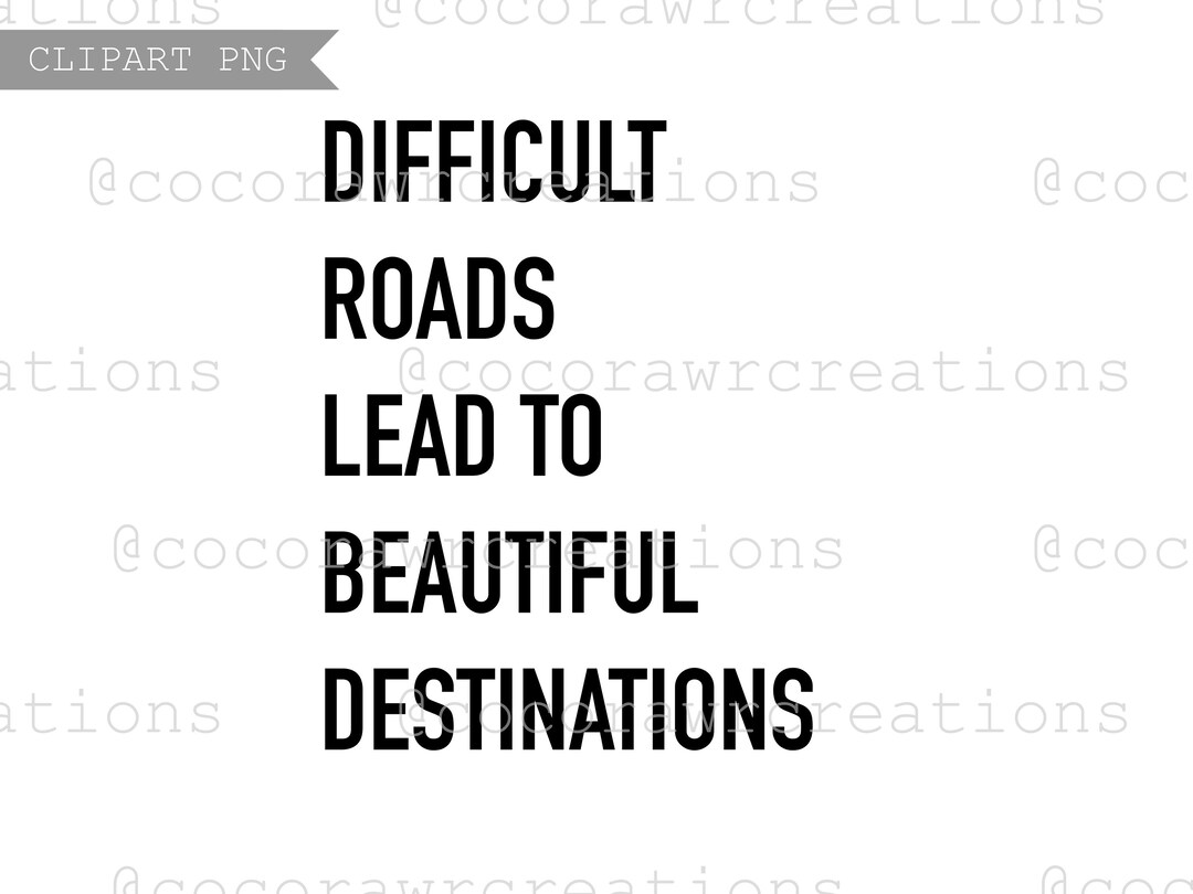 Destinations Quote Digital Clipart PNG File Digital Stickers Lettering ...