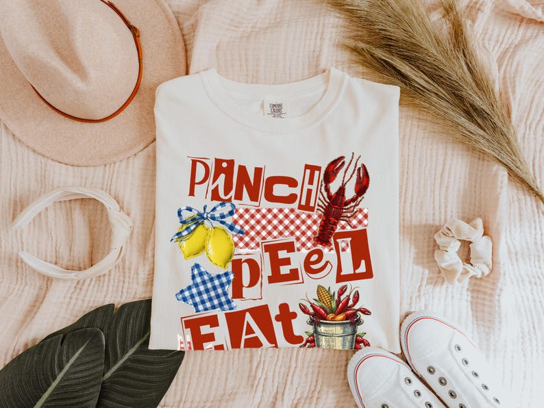 Crawfish Boil Shirt Pinch Peel Eat Shirt, Southern Seafood Lover Tee ...
