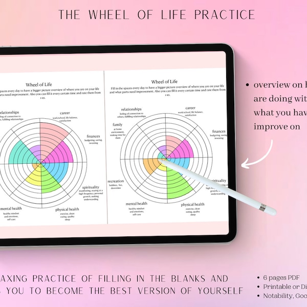 Blank Wheel of Life Template - Etsy